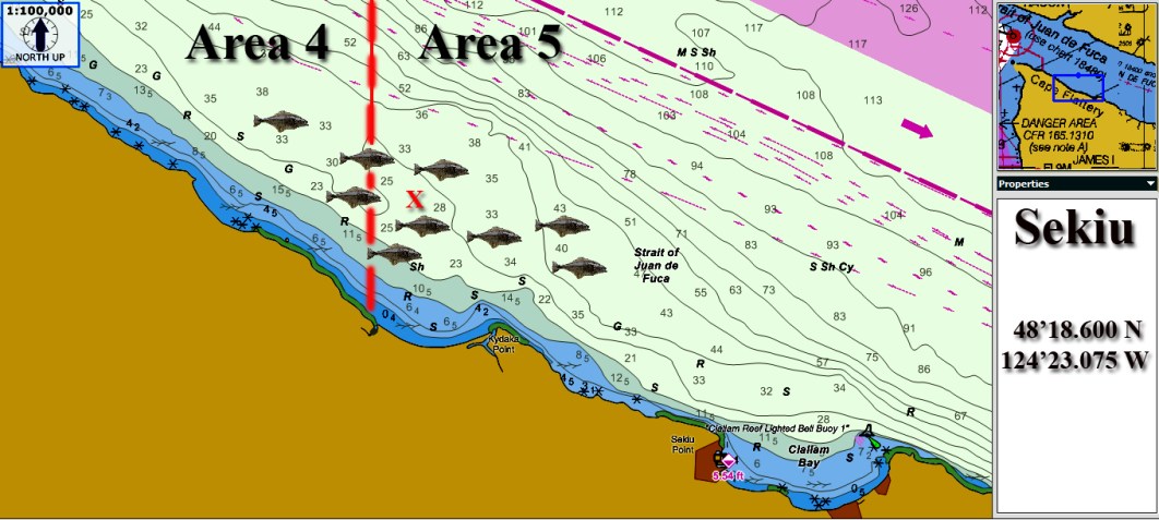 Sekiu Halibut Fishing Map | SquidPro Tackle's Halibut Fishing Chronicles